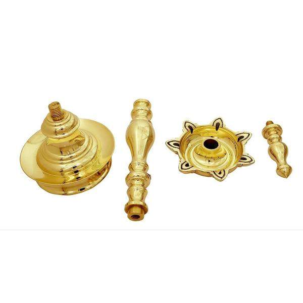 DMI Gold Metal 7 Faced Antique Brass Samai with Kalas Design at Centre ...