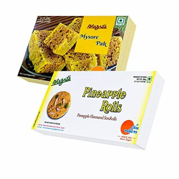 Bhagats Heera Sweets Mysore Pak and Son Roll with Almonds and Pistachio ...