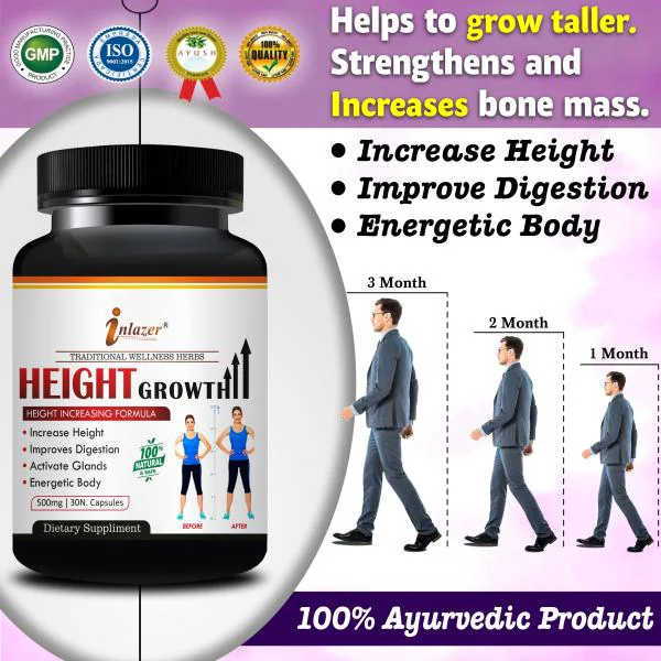 INLAZER Height Growth Capsule For Tall body Height Badane ki Dava ...