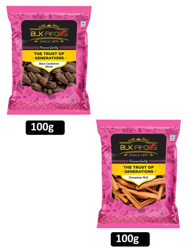 BLK Foods 200g Whole Spice combo | Cinnamon Roll (Dalchini roll) 100g ...