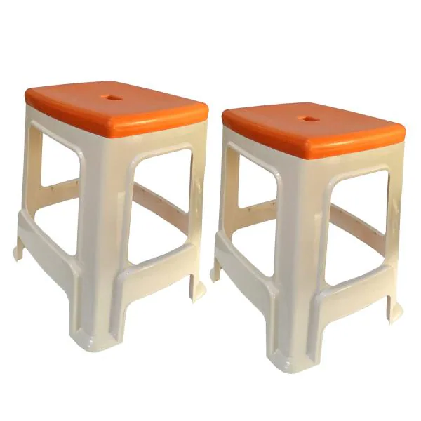 Wow craft Heavy Duty Plastic Stool for Home, Office and Garden (Beige ...