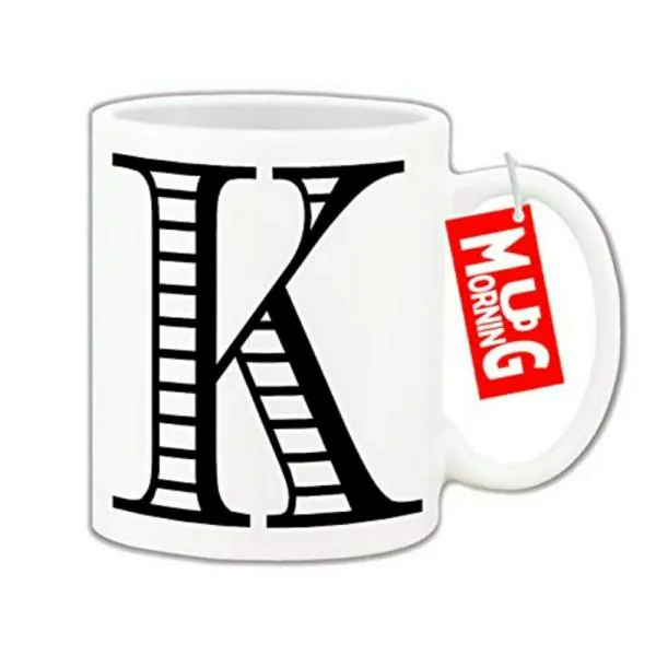 Mug Morning K Letter Mug Coffee Mugs with Letter K K Alphabet Mugs ...
