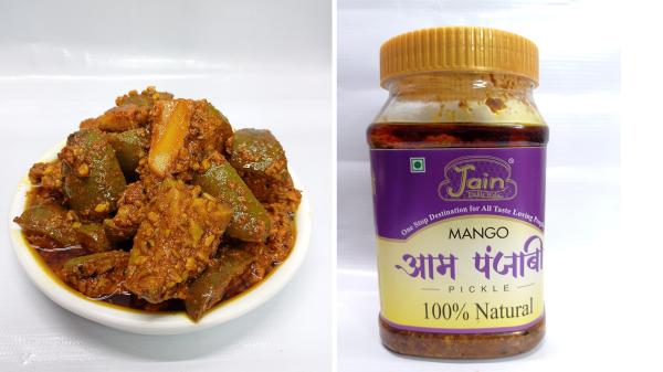 JAIN PICKLE WALA Delicious and Authentic Punjabi Aam Mango Pickle-400gm ...