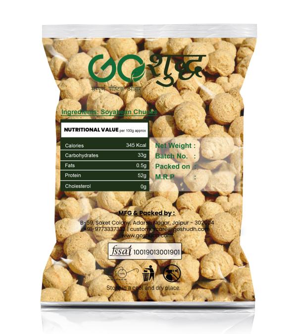 Goshudh Best Quality Soya Chunks-250gm (Pack Of 1) Soya Badi (250 g ...
