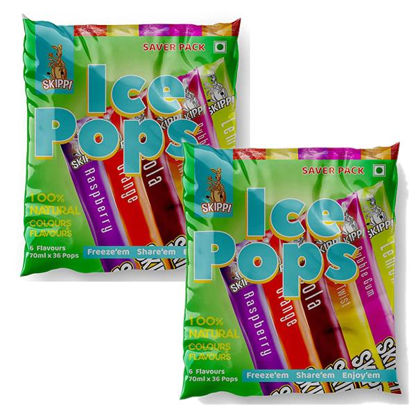 Skippi Ice Pops Fruit Flavored Ice Pops Bag of 36pcs PACK OF 2 - JioMart