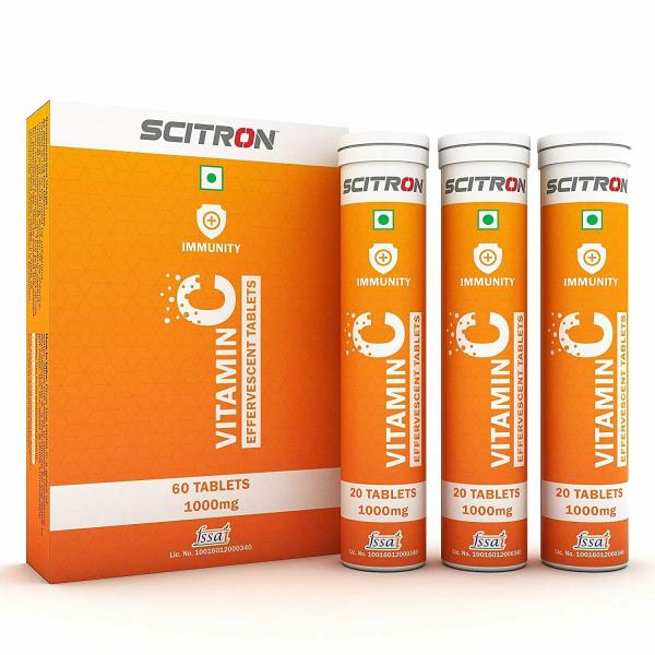 Scitron Orange Flavoured Vitamin C 1000 mg 60 Effervescent Tablets ...