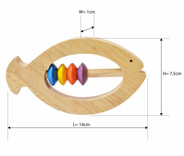 Fish Shaped Neem Wooden Rattle (0-2 years) - JioMart
