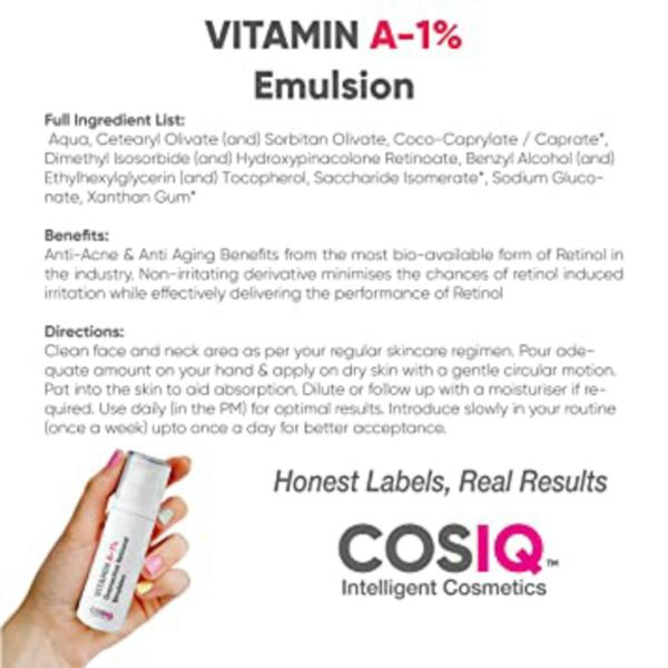 COS-IQ A-1% Granactive Retinoid Emulsion Vit-A Anti Ageing Night Cream ...