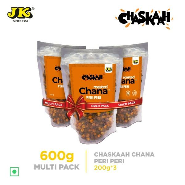 Chaskaah Peri Peri Chana 600g (200gx3) by JK | Bhuna Chana | Roasted Masala Chickpeas Roasted ...
