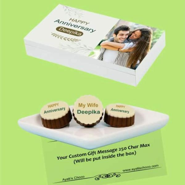 Ayatis Choco Customized Anniversary Chocolate Gift Box Pan 6 Pieces ...