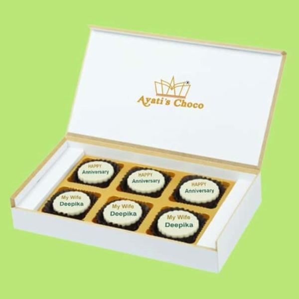 Ayatis Choco Customized Anniversary Chocolate Gift Box Pan 6 Pieces ...