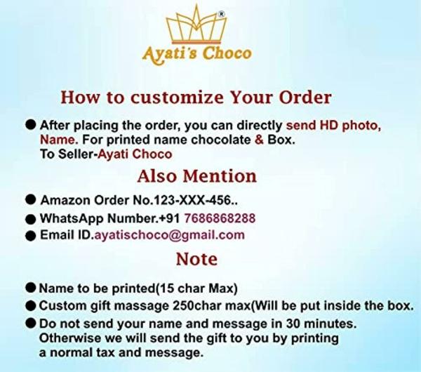 Ayatis Choco Customized Anniversary Chocolate Gift Box Pan 6 Pieces ...