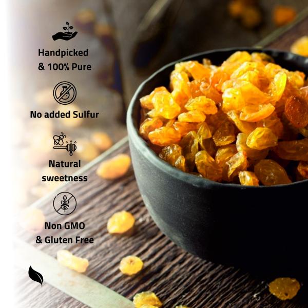 Farmley Sulfur Free Raisins (Kishmish) Jar (400 g) (Pack of 2- 200 g ...