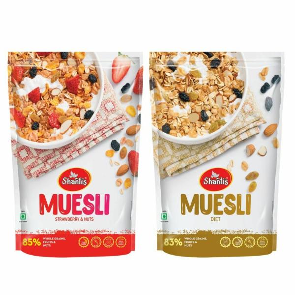SHANTI'S Diet Muesli Strawberry & Diet Breakfast Cereal High In Protein ...