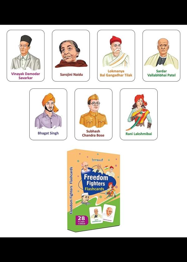Gurukanth Freedom Fighters Flash Cards for Kids Early Learning | Easy ...
