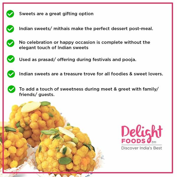 Delight Foods Pure Desi Ghee Jodhpuri Boodi Ladoo (Laddu) 400g | Diwali ...