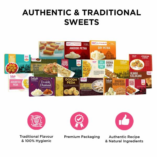 Delight Foods Pure Desi Ghee Jodhpuri Boodi Ladoo (Laddu) 400g | Diwali ...