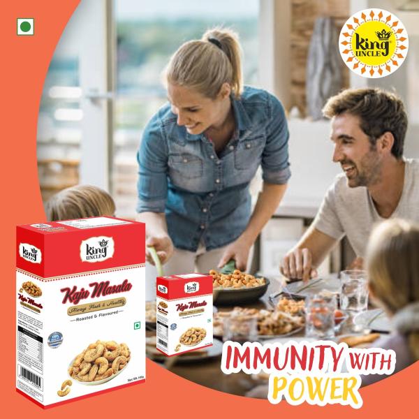 King Uncle Masala Kaju / Cashew W-240 100 Gram (Roasted) | Roasted Kaju ...