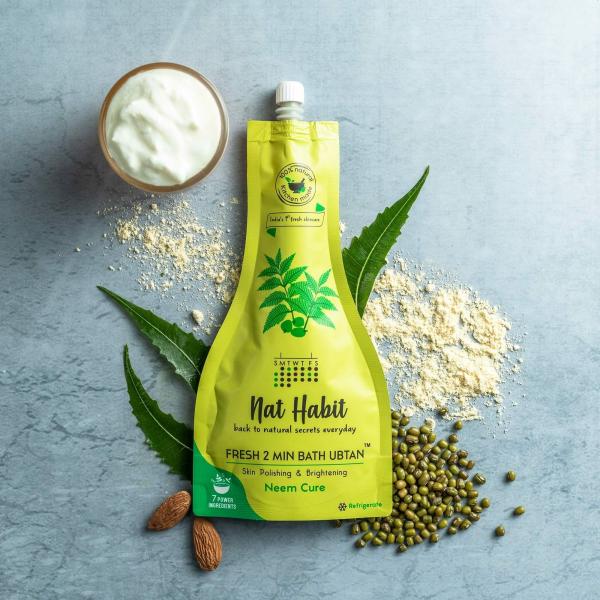 Nat Habit Fresh Neem Cure Body Ubtan, 2 Minute Bath Scrub | For Skin ...