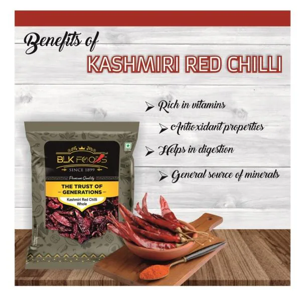 BLK Foods Daily Kashmiri Red Chilli Whole (Kashmiri Lal Mirch Sabut ...