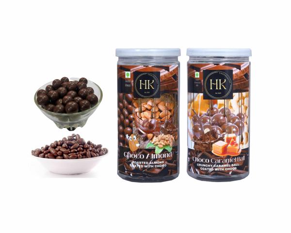 HK CHOCOLATIST Combo Pack of Choco Almond 110gm + Caramel 100gm - JioMart