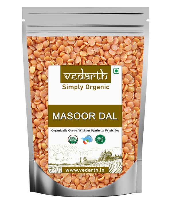 Vedarth Organic Red Masoor Dal (Split) (1000 g) - JioMart
