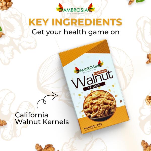 Ambrosia Walnut Kernels 250g (Pack of 2) | California | Extra Light Halves - JioMart