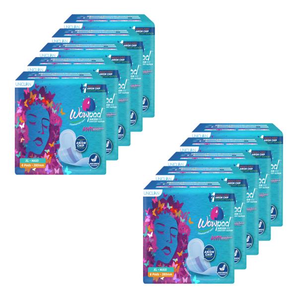Wowpad Comforting soft Maxi sanitary pads for women 280 MM XL, 6 pads x ...