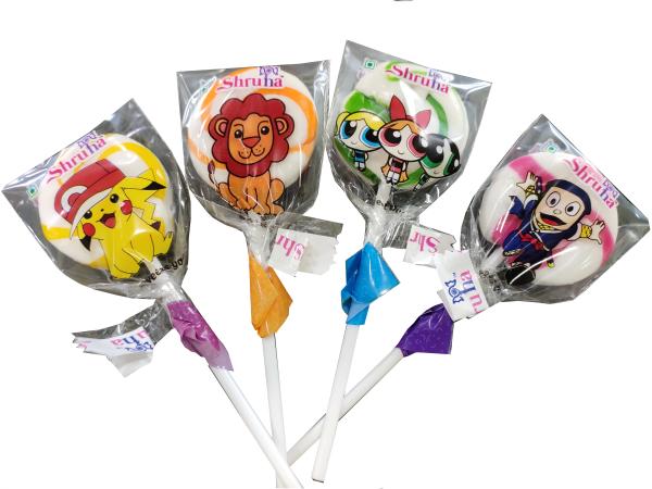 Rainbow Lollipop candy Cartoon Jar Multiflavoured (Jar of 40 lollipops ...