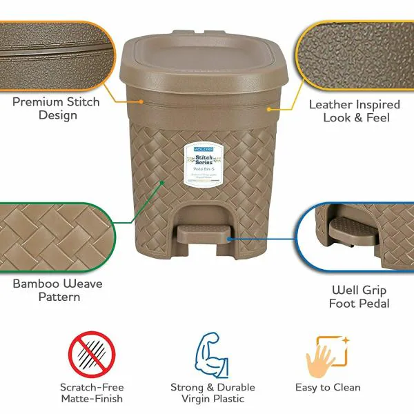 Kolorr Stitch Pedal Waste Bin Modern Design Trash Can Plastic Dustbin ...