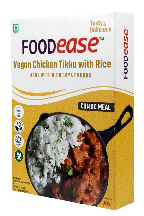 Foodease Ready to Eat Vegan Soya Chicken Tikka With Rice - 425 g - JioMart