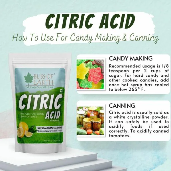 Bliss of Earth Citric Acid 100% Pure Food Grade Lemon Crystals ...