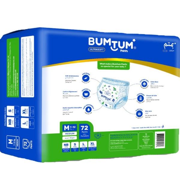 Bumtum Baby Diaper-Medium (72 pcs) Pack of 3 - JioMart