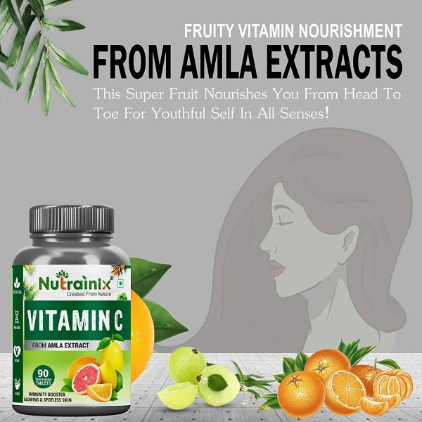 Nutrainix Vitamin C 1000mg Plant Based 90 Vegetarian Tablets - JioMart