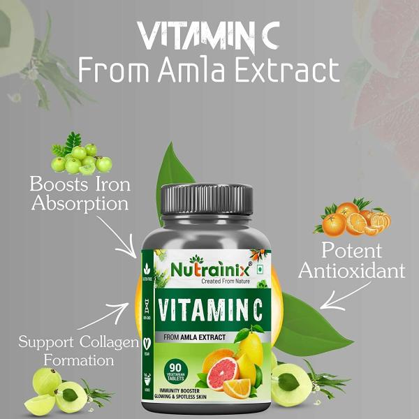 Nutrainix Vitamin C 1000mg Plant Based 90 Vegetarian Tablets - JioMart