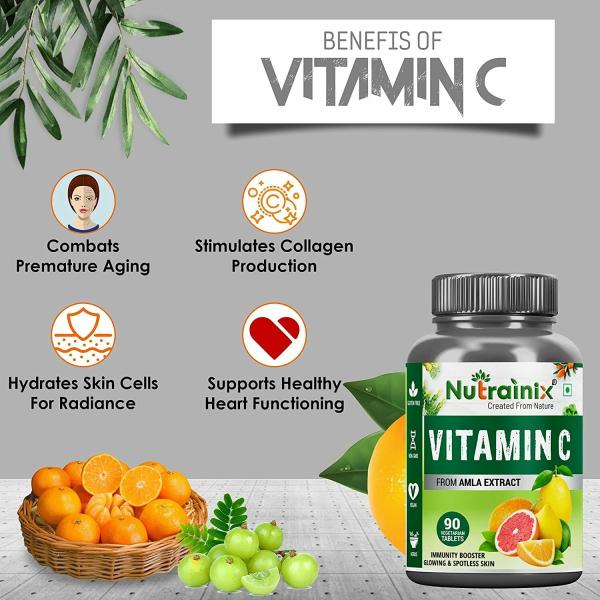 Nutrainix Vitamin C 1000mg Plant Based 90 Vegetarian Tablets - JioMart