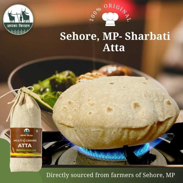 APKA KISAN / MULTI 4 GRAIN CHAKKI FRESH ATTA COMBO (1+ 1 KG) -2 Kg ...