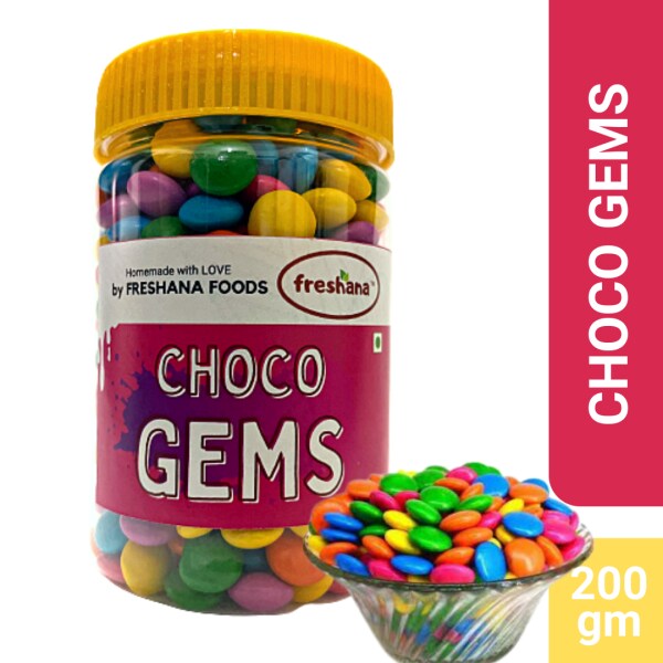 Freshana Choco Gems Chocolate Candy 200G Chocolate Buttons Munchies for Cake / Cupcake ...