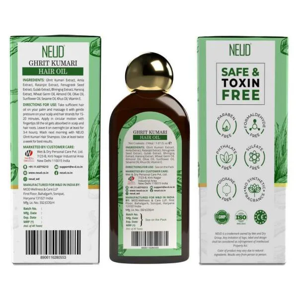 NEUD Premium Ghrit Kumari Hair Oil for Men & Women - 150 ml - JioMart