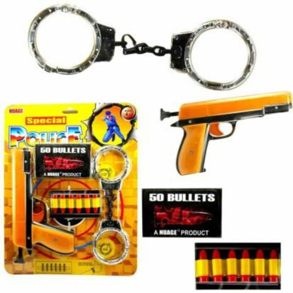 WORLD WIDE WISHES Multicolor Special Police Gun Set with 50 Bullets and ...