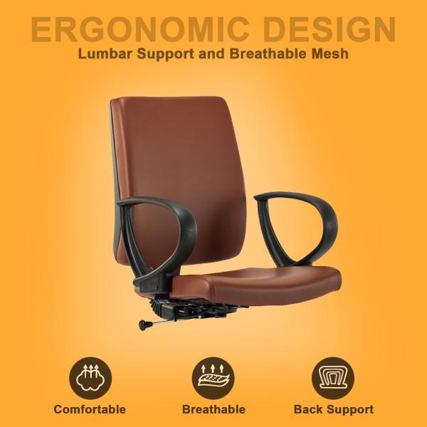 HOF F503 Medium Back Ergonomic Work from Home Leatherette Executive ...