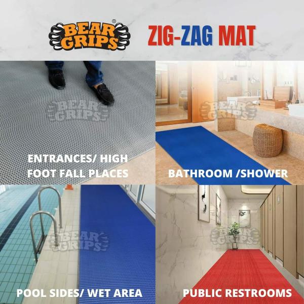 Bear Grips Zig Zag Anti-Skid PVC mat for Floor 4.5 mm Thickness, Color ...