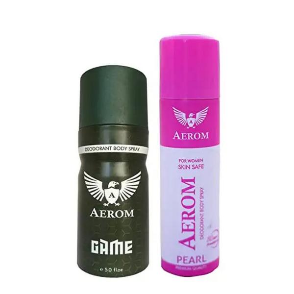 Aerom Game and Pearl Deodorant Body Spray For Men and Women, 300 ml ...