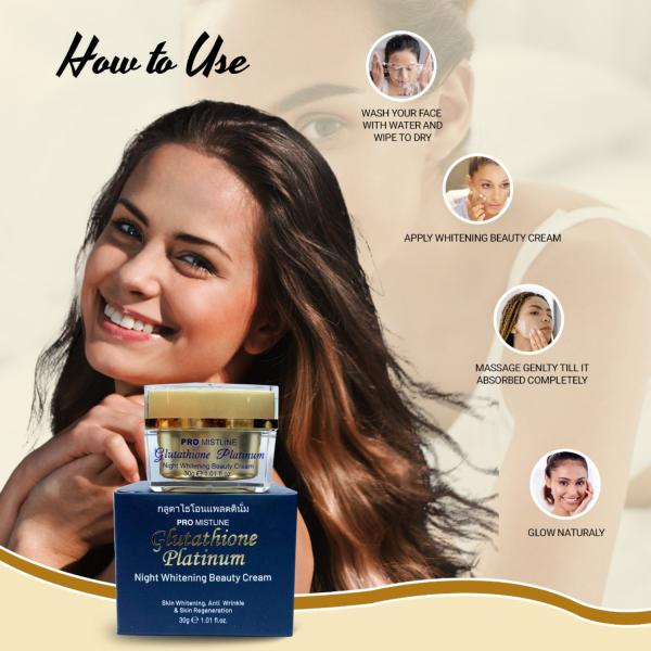 Secret Beauty Shine Pro Mistline Glutathione Platinum Night Whitening Beauty Cream 30gm - JioMart