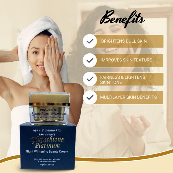 Secret Beauty Shine Pro Mistline Glutathione Platinum Night Whitening Beauty Cream 30gm - JioMart