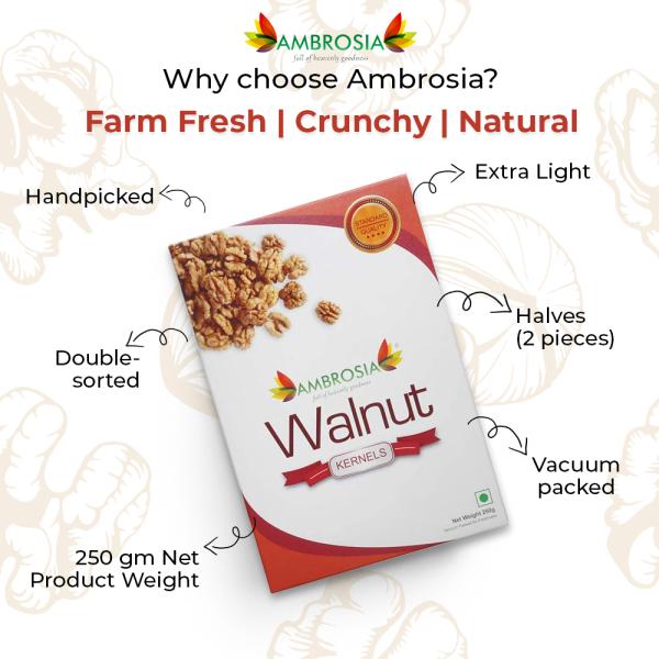Ambrosia Walnut Kernels Light Halves 250g (Pack of 2) - JioMart