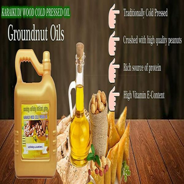 Karaikudi Wood Cold Pressed Groundnut Oil 5L (Marachekku Kadalai Ennai ...
