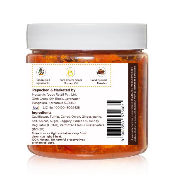 Delight Foods Punjabi Gobi Gajar Shalgam Achaar 350g| Cauliflower ...