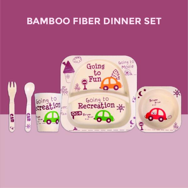 Polka Tots Eco-Friendly Bamboo Fiber Car Crockery Set Multi - JioMart