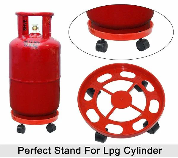 Gas Cylinder Stands, LPG Cylinder Trolley Easily Movable Stand with ...